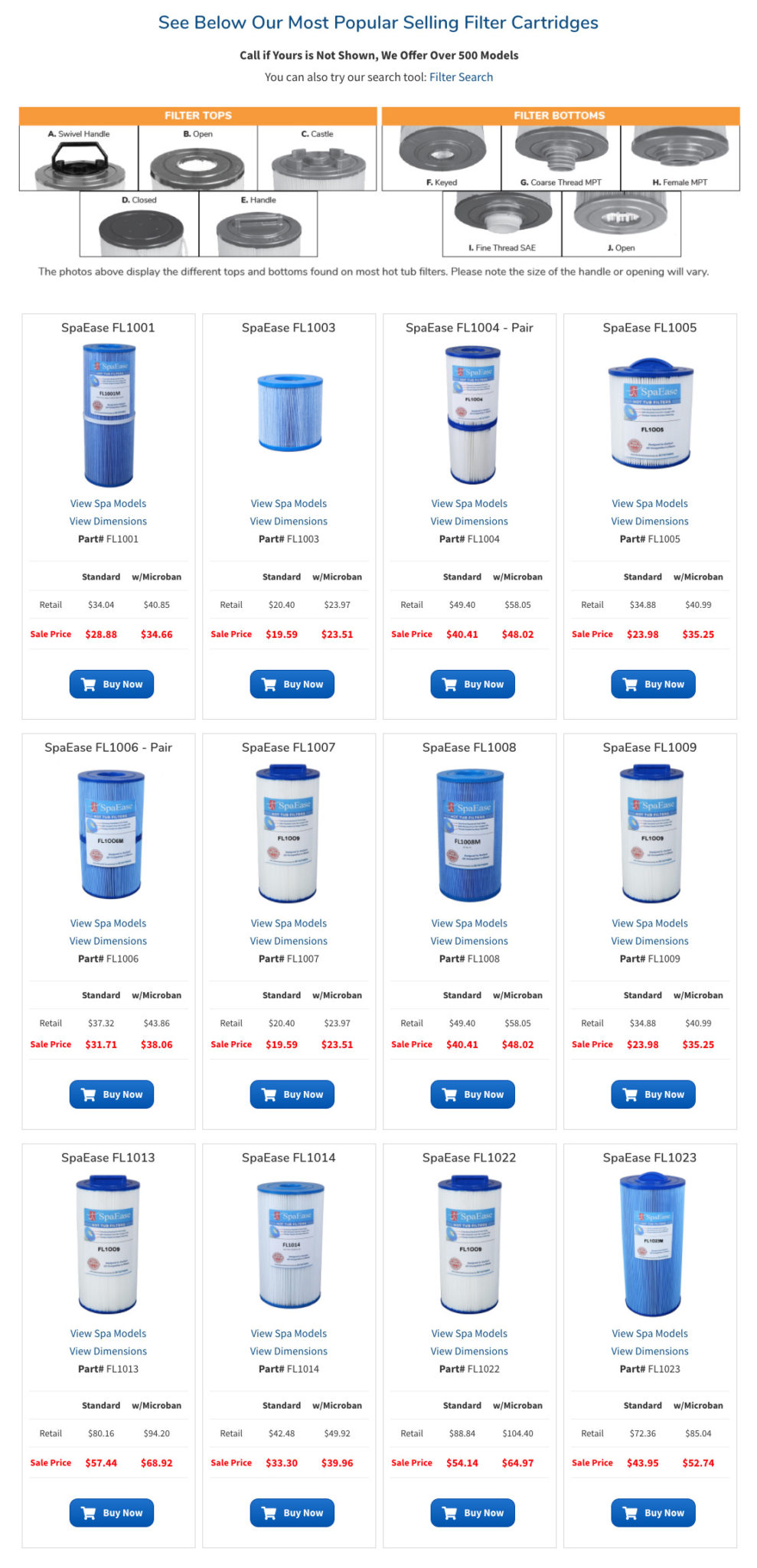 Hot Tub and Swim Spa Filters by SpaEase